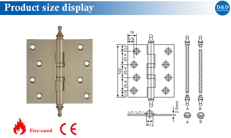 DDBH004-Solid brass 2 ball bearing crown tip hinge for Home Door from ...