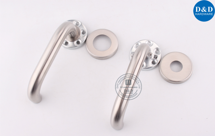 S304 Hollow U Shape Safety Fire Rated Lever Door Handle For Office ...