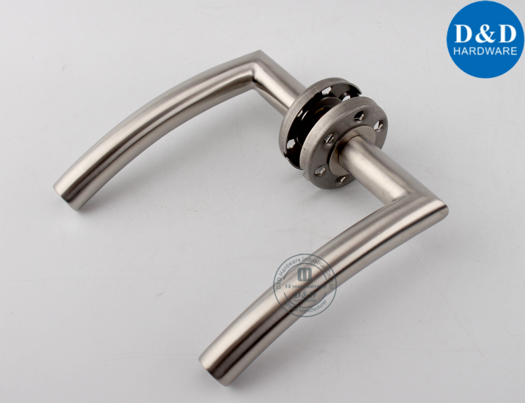 SS304 Hollow Bend Mitred Shape Fire Rated Door Handle for Steel Door ...