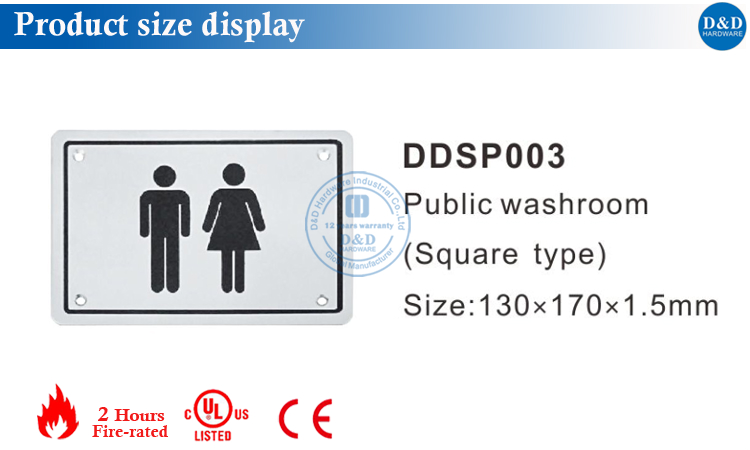 Stainless Steel Public Restroom Sign Plate for Toilet Doors - D&D HARDWARE