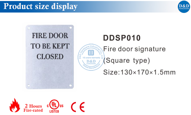 SS304 Square Fire Door Signature Plate 130x170mm for Fire Resisting ...