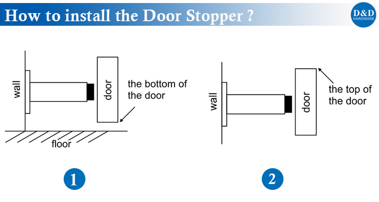 Stainless Steel Vertical Wall Mounted Door Stopper for Bathroom Door- D ...
