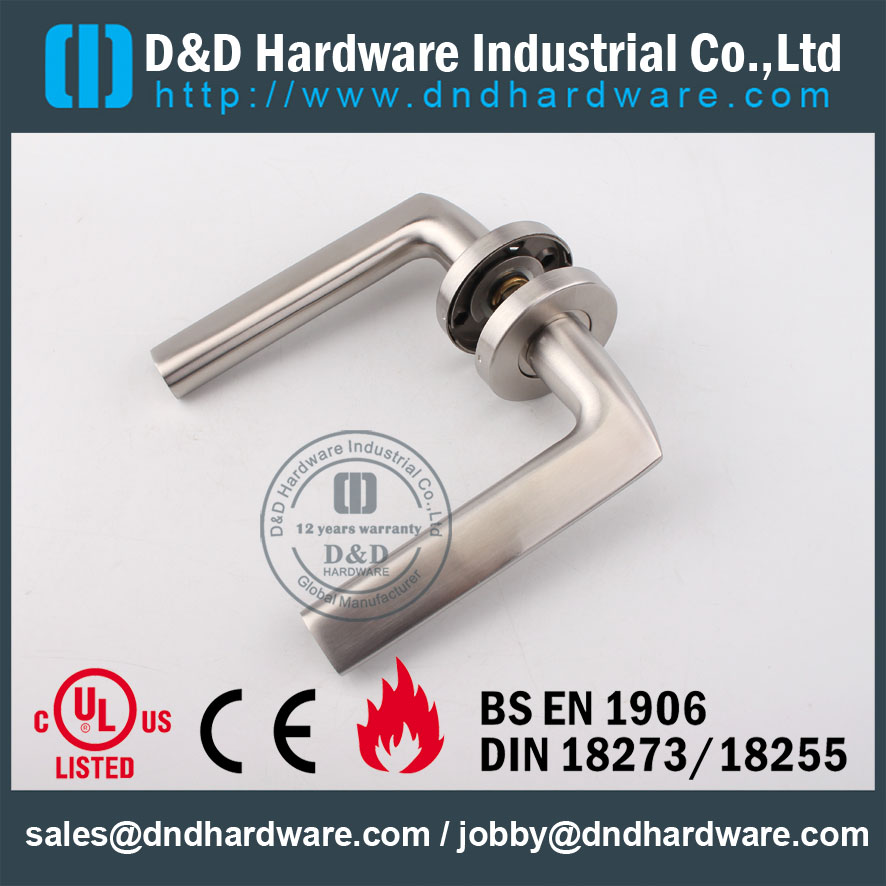 316 Grade L Shape Solid Lever Door Handle for Front Steel Doors-DDSH016 ...