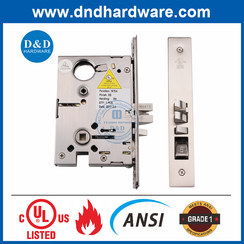 Stainless Steel 304 UL ANSI Grade 1 Fireproof Entry Door Mortise Lock ...
