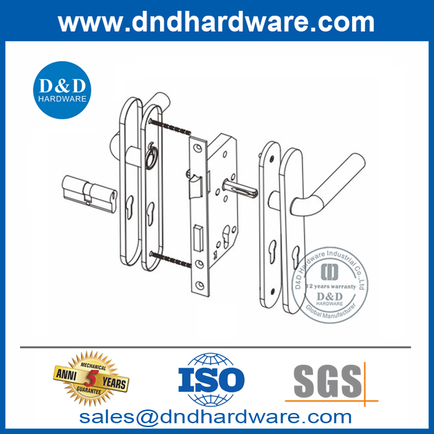 Stainless Steel Front Door Tube Lever Handle with Backplate-DDTP008 ...