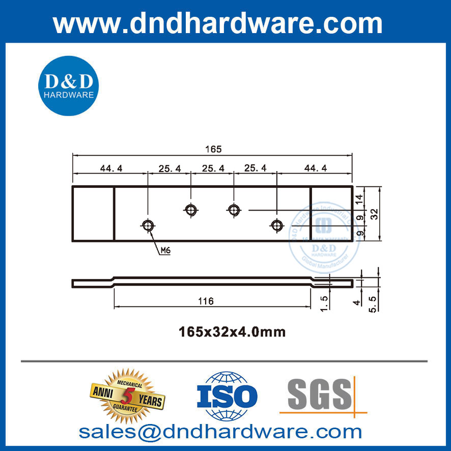 Steel Zinc Plate 4 Inch Hinge Hole Spacing Door Hinge Reinforcement ...