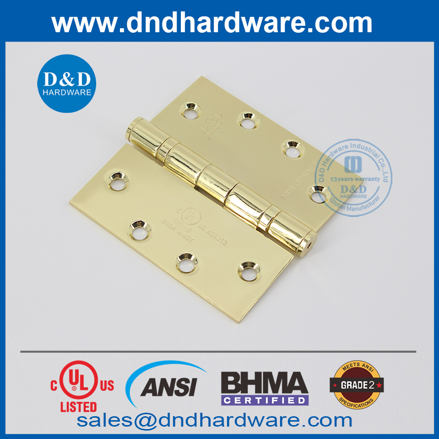 Standard Weight ANSI BHMA Polished Brass NRP Stailess Steel Hinge ...