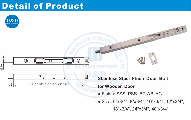 Stainless Steel Box Type Flush Bolt for Rebated Double Door-DDDB008 ...