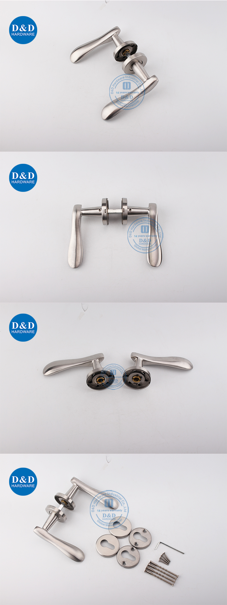SS304 Basic Customization Bedroom Door Lever Handle for Wooden Door ...