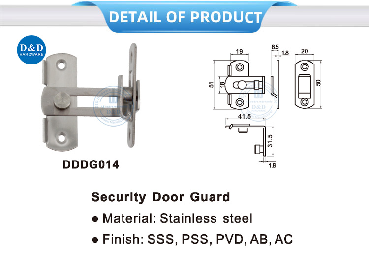 Door Lock Security Stainless Steel Hotel Apartment Door Guards-DDDG014 ...
