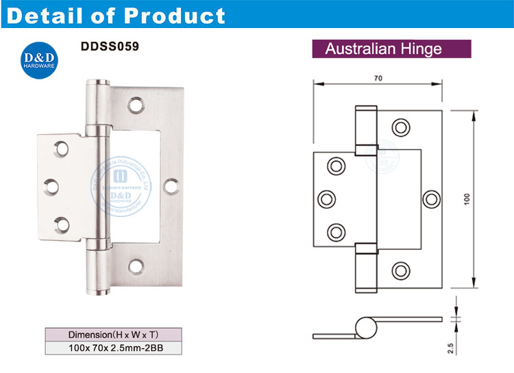 100mm 2 Ball Bearing Butterfly Hinges Style Stainless Steel Door Hinges ...