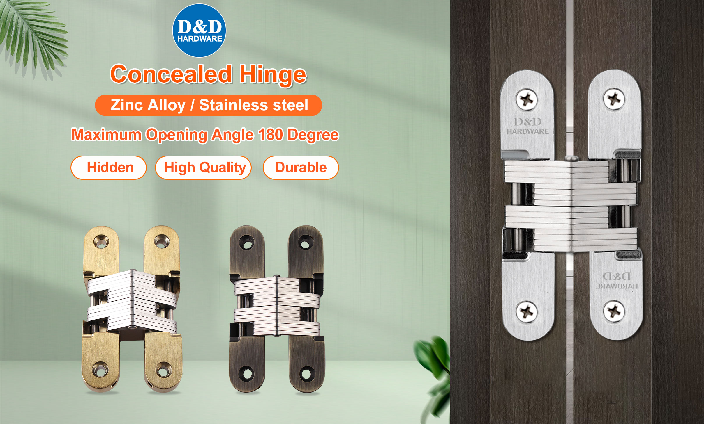 180 Degree Secret Hidden Hinge for Security Door