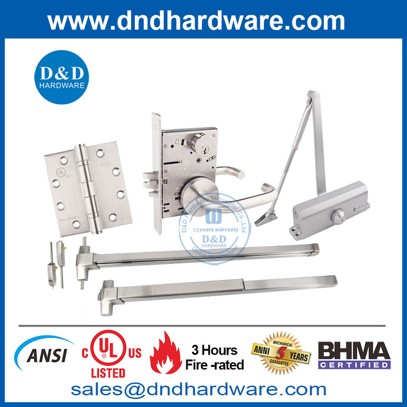 Emergency Exit Door Locks UL Stainless Steel Exterior Double Door Panic ...