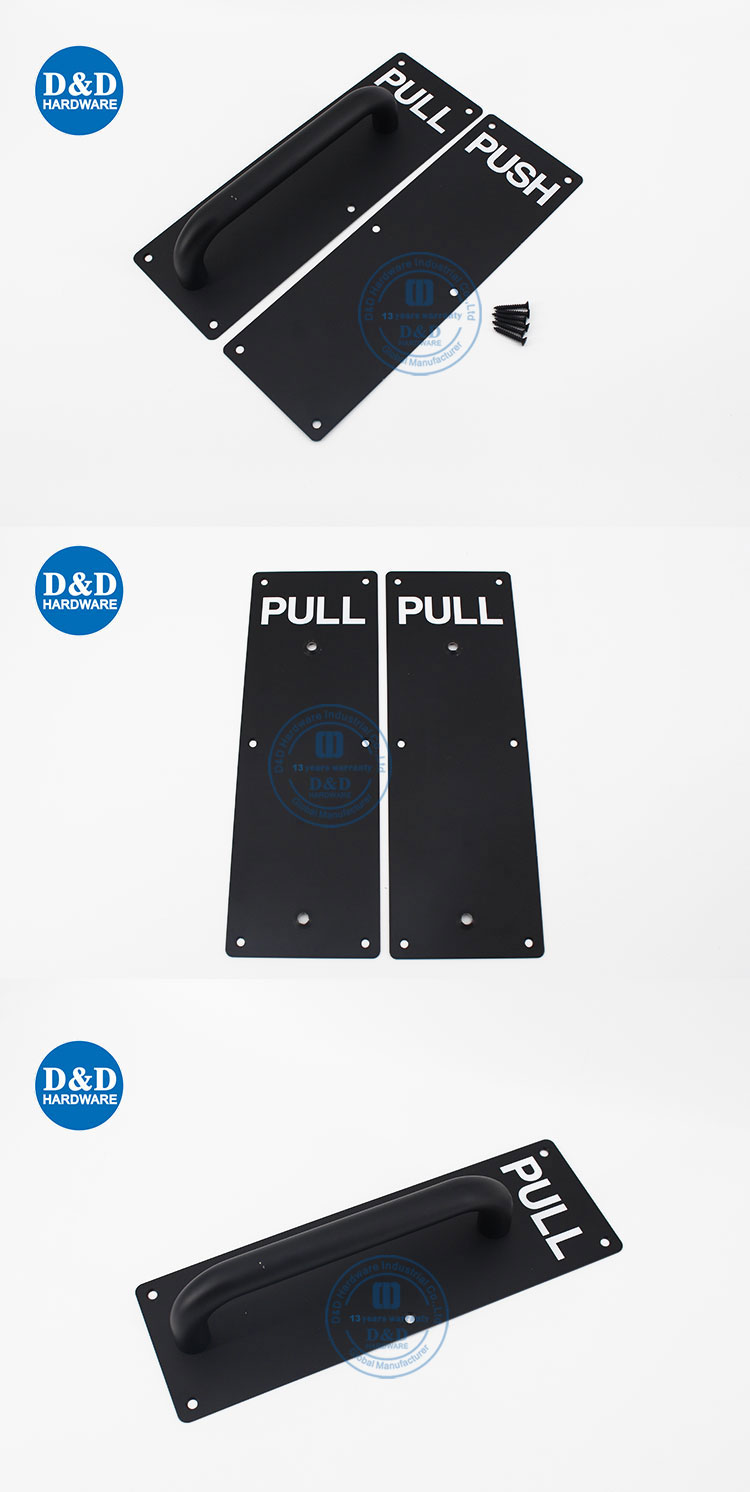 Satin Brass Stainless Steel Square Type Door Pull Handle with Plate ...