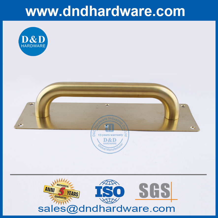 Satin Brass Stainless Steel Square Type Door Pull Handle with Plate ...