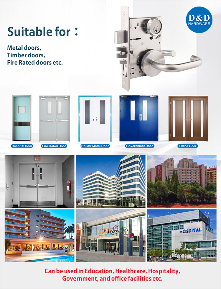 UL Listed ANSI Grade 1 Fire Rated Outside Door Lock Mortice Door ...