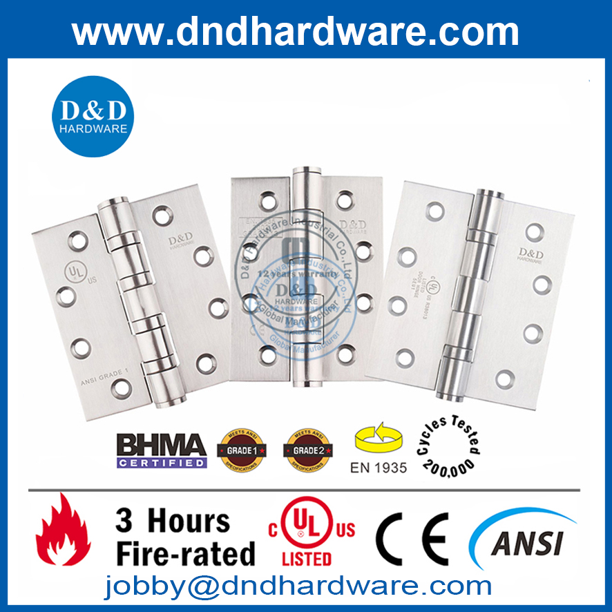 ANSI / BHMA GRADE 2-SS316 UL 2BB Heavy Duty Door Hinge-4.5x4x3.4mm from ...
