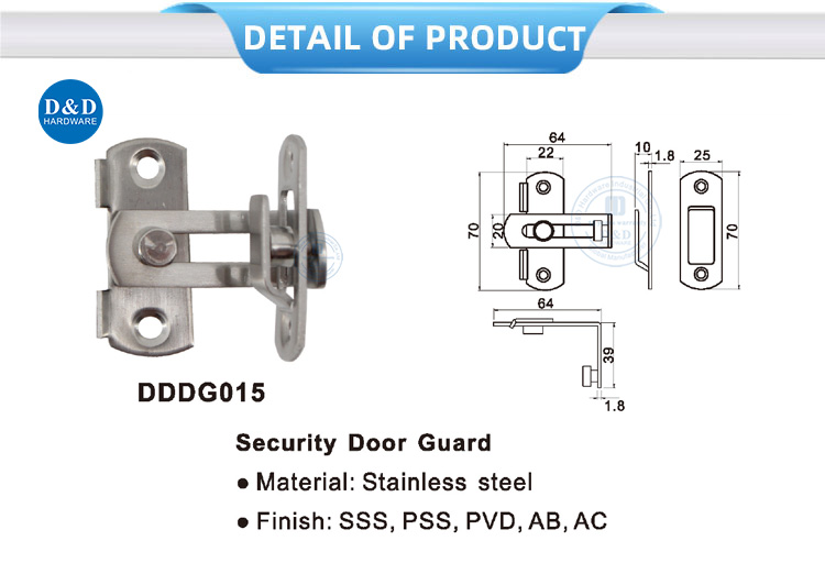 Crank Type Hotel Home Security Door Guard Lock in Stainless Steel ...