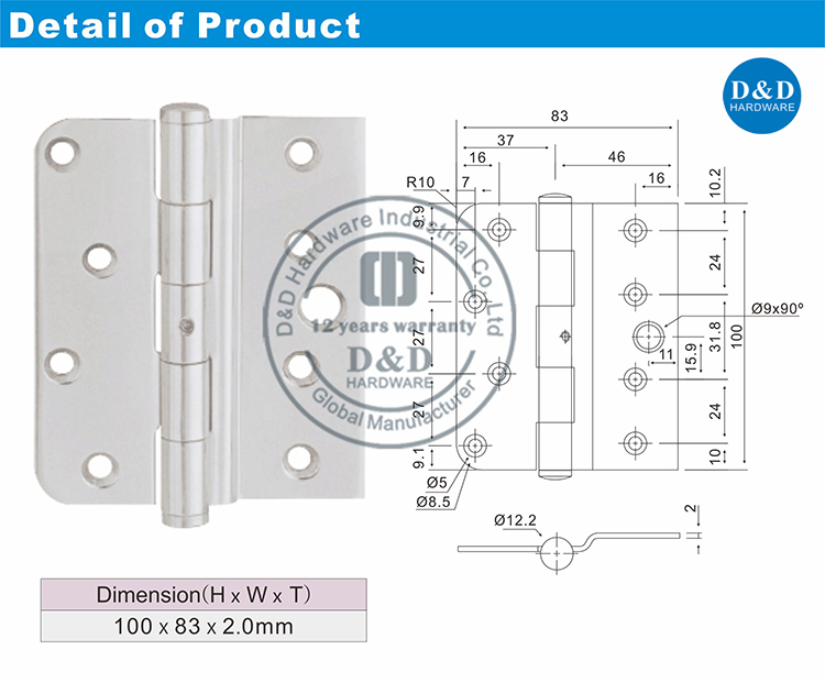 SS316 Crank Door Hinge for Steel Door-DDSS036 from China manufacturer ...
