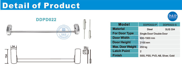 Good Price Stainless Steel Commercial Door Panic Bar Push Bar Lock ...