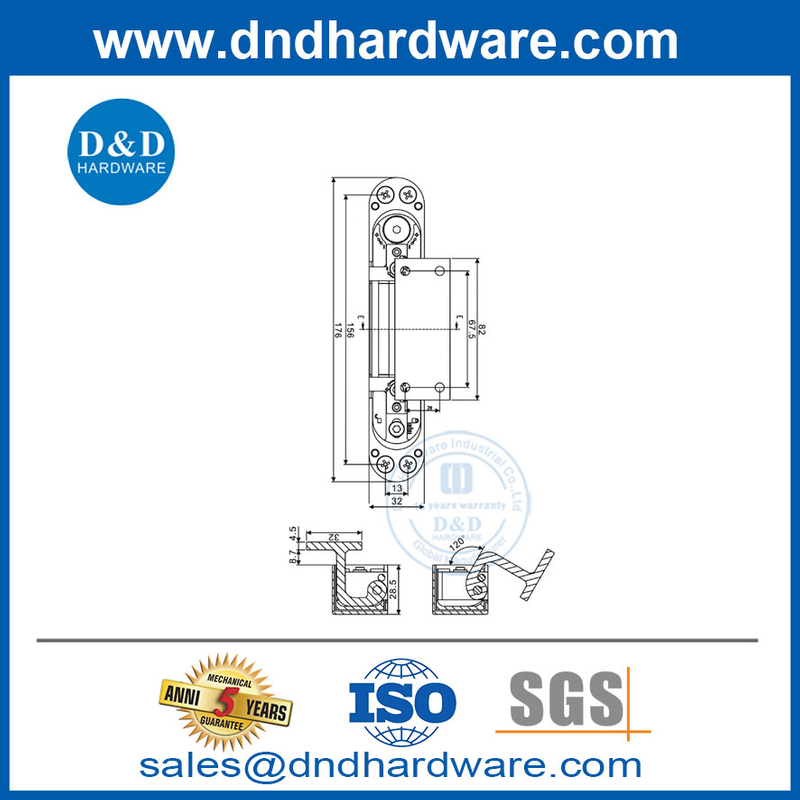 Anti-pinching Function Zinc Alloy And Aluminum Adjustable Concealed ...