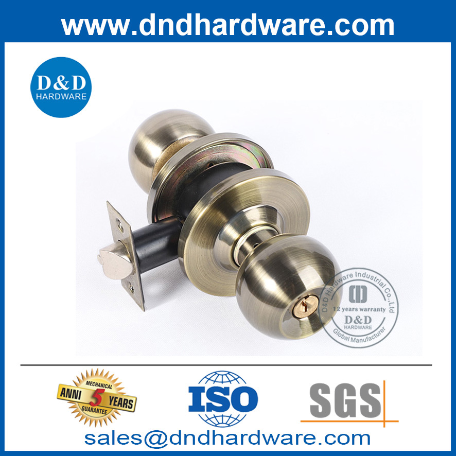Antique Brass Zinc Alloy Door Knob Lock Set with Normal Key-DDLK060 ...